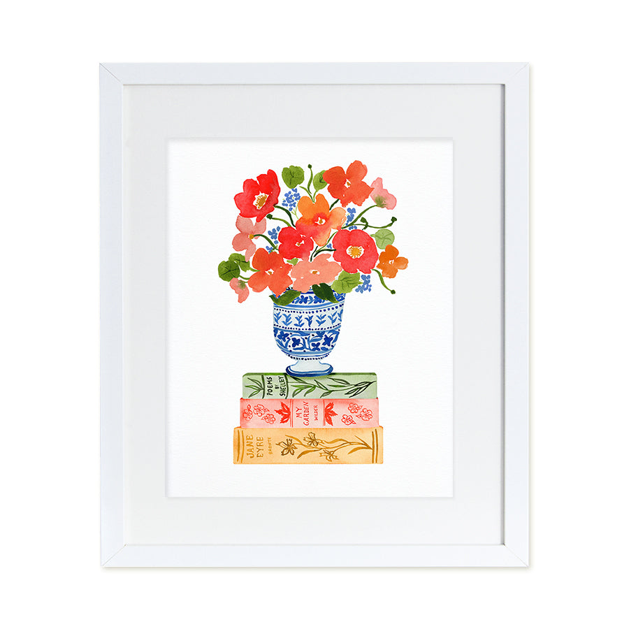 Flowers and Books - Fine Art Print – Juliet Meeks Design