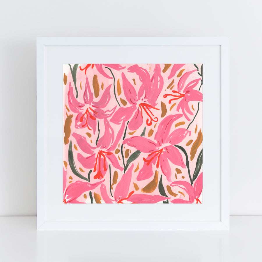 Pink Lilies - Fine Art Print – Juliet Meeks Design